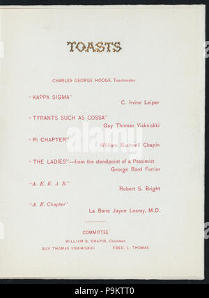 611 EIGHTH ANNUAL BANQUET (held by) OLD GUARD ALBANY ZOUAVE CADETS (at ...