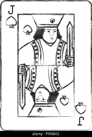 grunge pikes cards classic casino game vector illustration Stock Vector ...