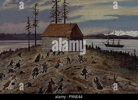 The painting of the Battle of Seattle by Emily Inez Denny display in ...