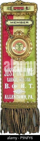 1899 Brotherhood Railroad Trains Ribbon Allentown PA Stock Photo - Alamy