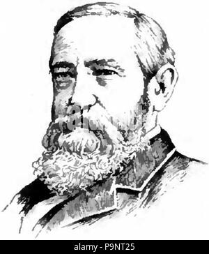 . English: Portrait drawing of Benjamin Harrison, signer of the ...