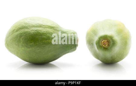 Green papaya (pawpaw, papaw) top view isolated on white background oe ...