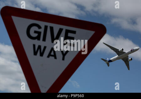 Airbus A350 XWB model airliner jet plane at the Farnborough ...
