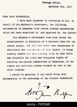 Balfour declaration unmarked Stock Photo - Alamy