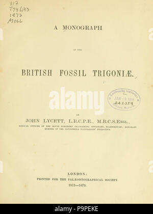 A monograph of the British fossil Trigoniae Stock Photo - Alamy