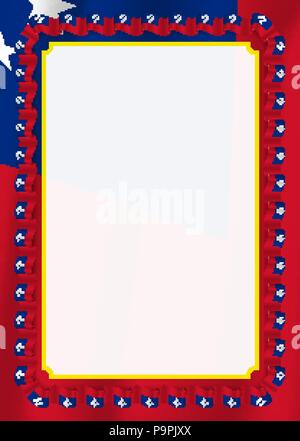 Frame and border of ribbon with Samoa flag, template elements for your ...