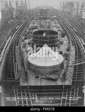 A view from aft looking forward at the construction progress on the Bob ...