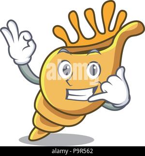 With phone exotic shell character cartoon Stock Vector Image & Art - Alamy