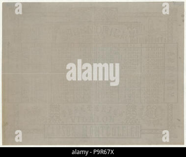 Blank sheet of stationery with elaborate watermark for the F Stock ...