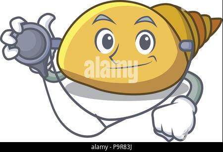 Professor mollusk shell character cartoon Stock Vector Image & Art - Alamy
