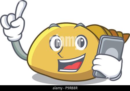 With phone exotic shell character cartoon Stock Vector Image & Art - Alamy