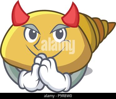 Devil exotic shell mascot cartoon Stock Vector Image & Art - Alamy
