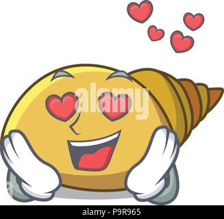 With heart mollusk shell mascot cartoon Stock Vector Image & Art - Alamy