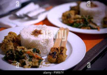 Balinese Chicken Satay or Sate Lilit with Smoky Grilled Texture on a ...
