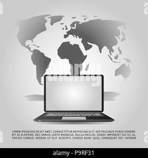 Portable laptop computer in line drawing vector Stock Vector Image ...