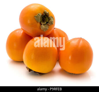 Sharon fruit or Persimon fruit isolated on a white studio background ...