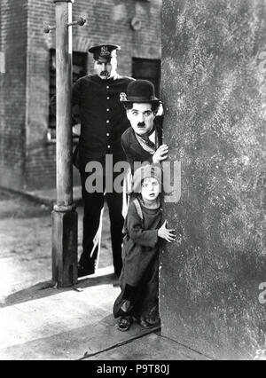 Publicity photo from Charlie Chaplin's 1921 movie "The Kid". Pictured ...