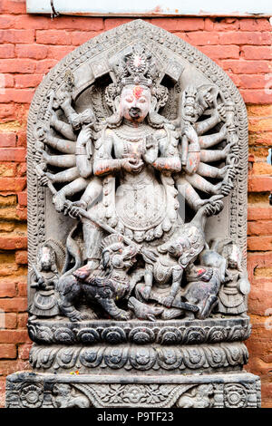 Statue of goddess Ugrachandi at Durbar Square in Bhaktapur, Kathmandu ...
