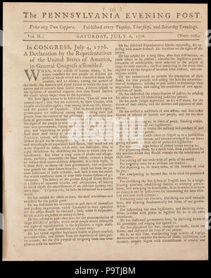 Declaration First Newspaper Printing Stock Photo - Alamy