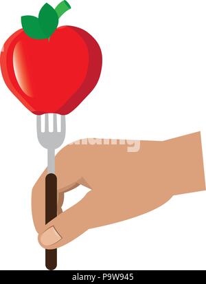 hand lifting apple fresh Stock Vector Image & Art - Alamy