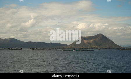 A view of the city of Manila through the window from the plane ...