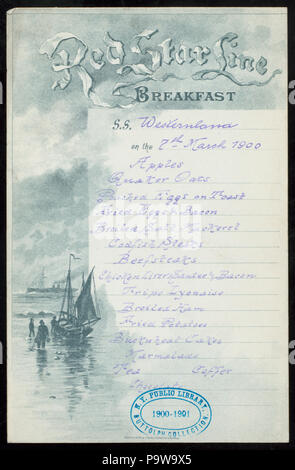 241 BREAKFAST (held by) RED STAR LINE (at) ABOARD S.S. FRIESLAND (SS ...
