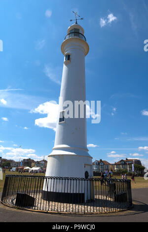 The old cast iron lighthouse at Seaburn Park, Sunderland, north east ...