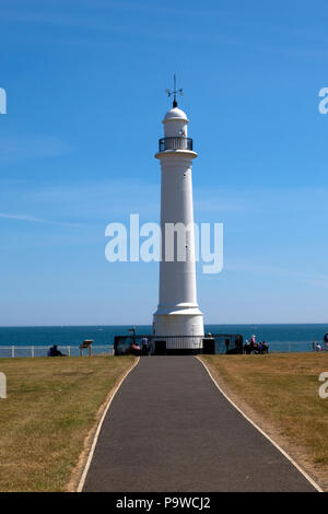 The old cast iron lighthouse at Seaburn Park, Sunderland, north east ...