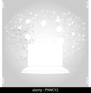 Portable laptop computer in line drawing vector Stock Vector Image ...