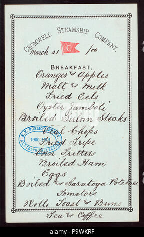 BREAKFAST (held by) CROMWELL STEAMSHIP COMPANY (at) (SS;) (NYPL Hades ...