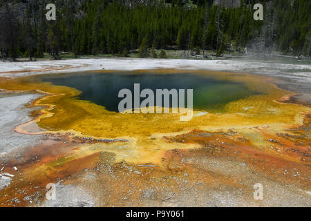 Emerald Pool panoramic view, Yellowstone National Park Stock Photo - Alamy