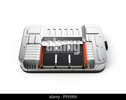 3d rendering electric vehicle battery or pack of lithium-ion pouch ...