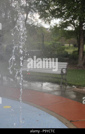 Upscale park with beautiful water features on a sunny summer day Stock ...