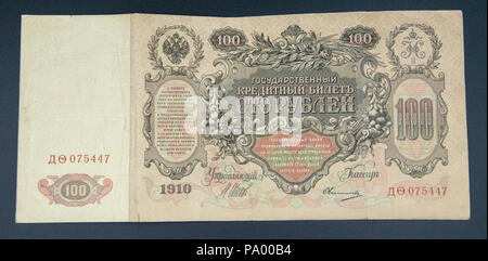 1910 Imperial Russia 100 Rubles Bank Note Stock Photo - Alamy