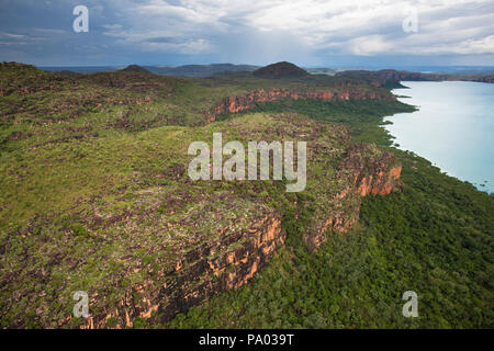 Aerial views of the Hunter River valley in the Kimberley, Western ...
