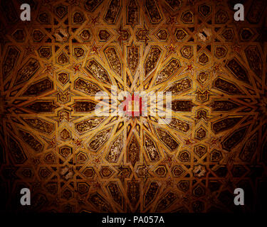 Concave domed ceiling with geometric architectural design at the ...