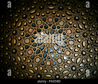 Concave domed ceiling with geometric architectural design at the ...