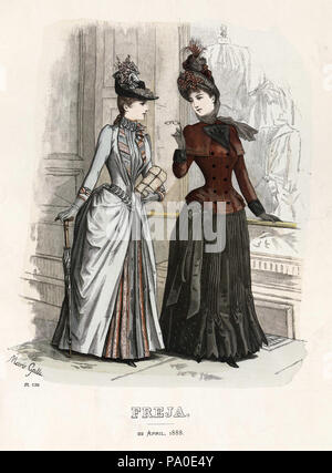 675 Freja- illustrerad skandinavisk modetidning 1885, illustration nr ...