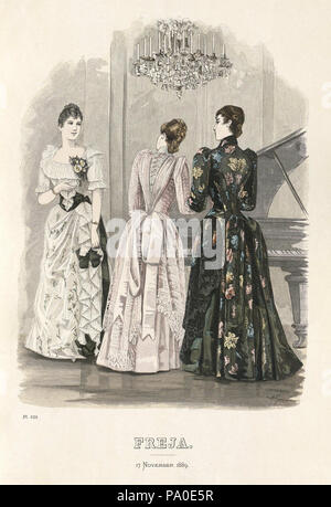 675 Freja- illustrerad skandinavisk modetidning 1885, illustration nr ...