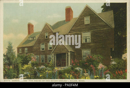 Garden view of House of the Seven Gables, built, 1668, Salem, Mass ...