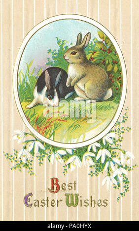 Easter Bunny Postcard 1900 a Stock Photo - Alamy