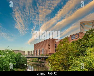 Buffalo Bayou Park in Houston, Texas early on the morning of Monday ...