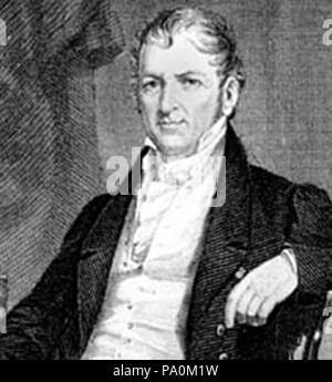 A fragment of a portrait of Eli Whitney, the American inventor best ...