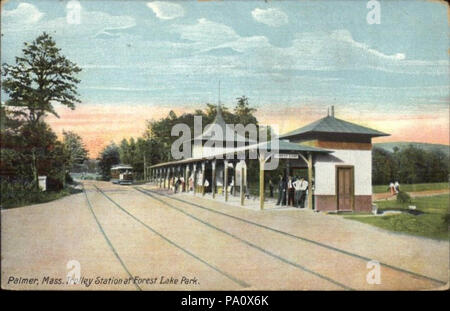 Forest Lake trolley station postcard (2 Stock Photo - Alamy