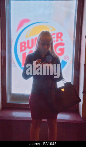 Customer in a Burger King restaurant Stock Photo - Alamy