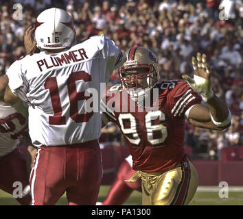 San Francisco 49ers quarterback Carter Bradley (14) throws during an ...