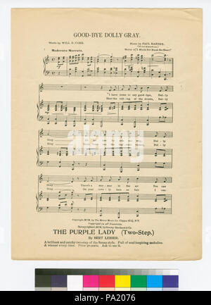 Cover art for the song 'Good-bye Dolly Gray', depicting a farewell ...