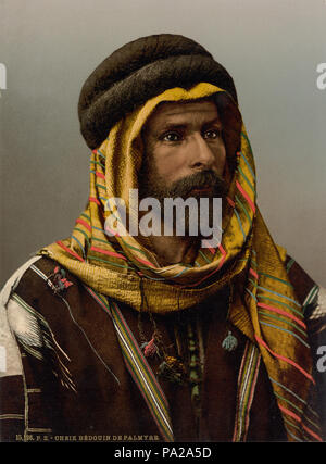 Bedouin Chief of Palmyra, Holy Land (i.e., Tadmur, Syria Stock Photo ...