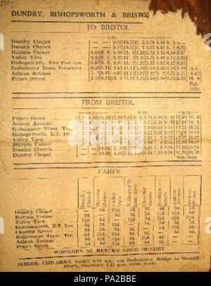 Dundry Pioneer bus timetable Stock Photo - Alamy