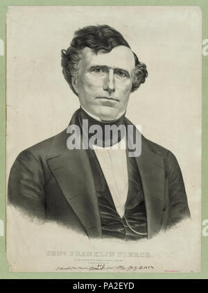 General Franklin Pierce, the 14th President of the United States, shown ...